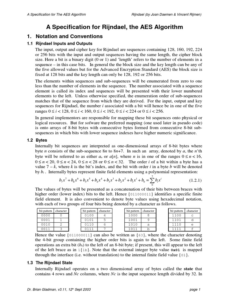 Rijndael Implementation | PDF