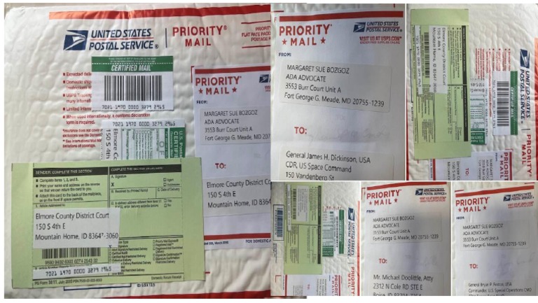 4 June Certified Mail To DOD, ID Court Clerk Attorney Doolittle Space ...