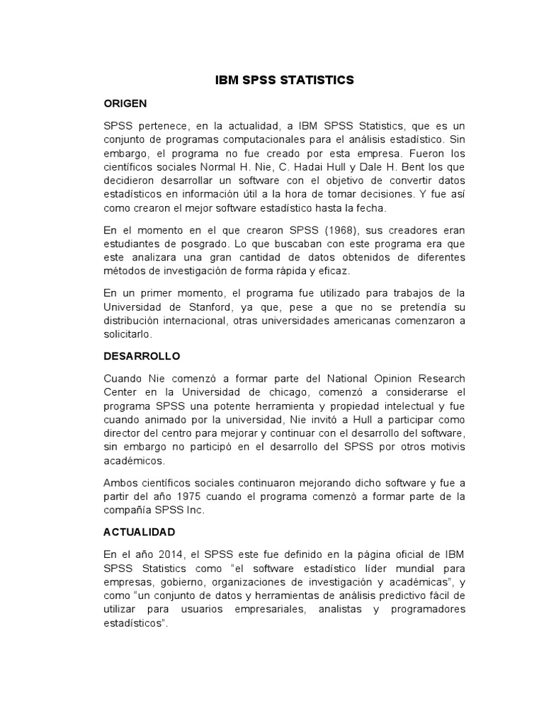 Ibm SPSS Statistics | PDF