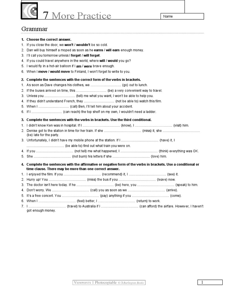 Unit 7 Conditionals1 | PDF | Syntax | Language Mechanics