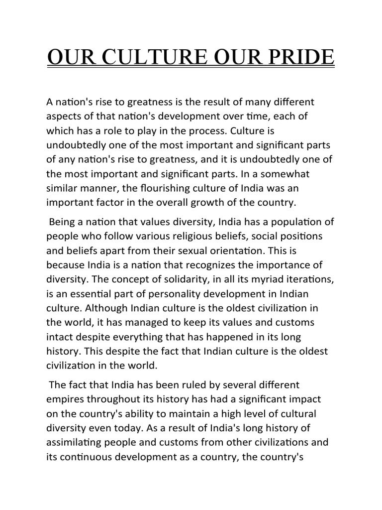 Our Culture Our Pride | PDF