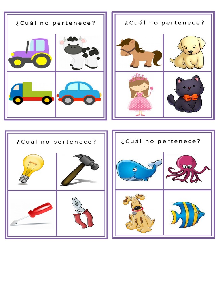 Cual No Pertenece (24 Láminas) | PDF