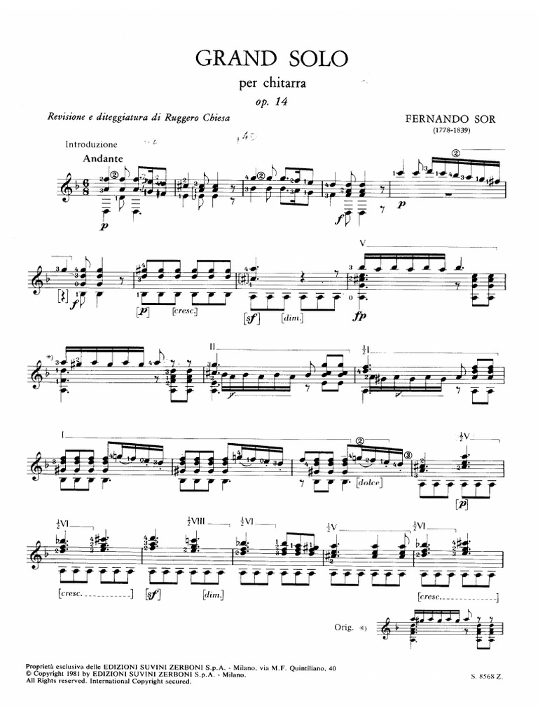Grand Solo Op.14 Sor (Chiesa) | PDF