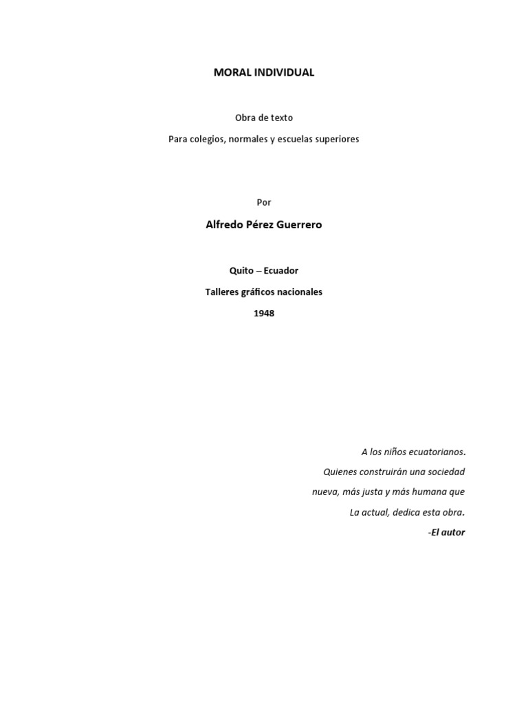 Moral Individual - Alfredo Perez Guerrero | PDF | Verdad | Moralidad