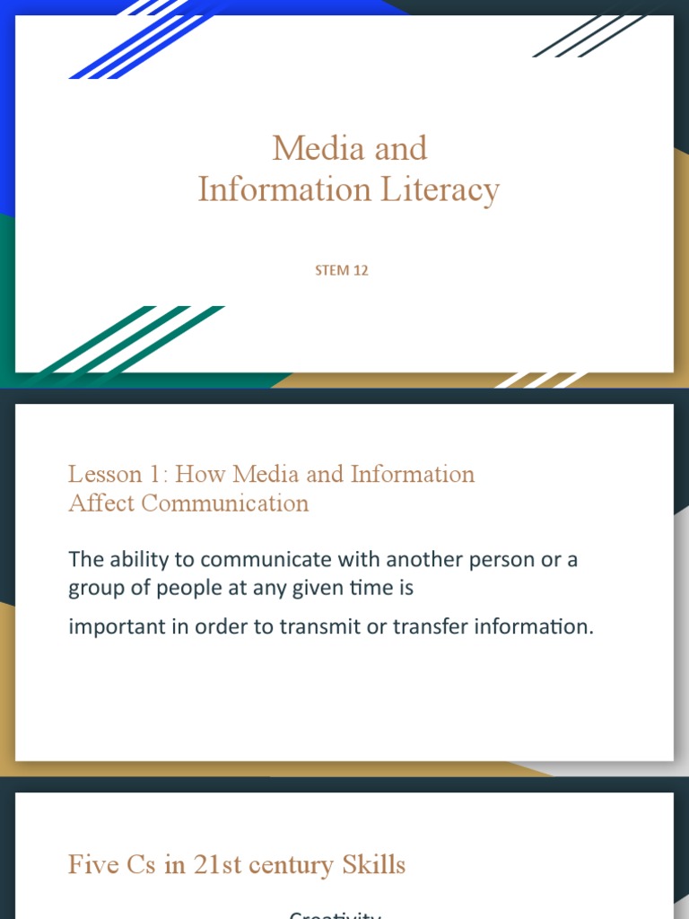 Media and Information Literacy | PDF | Communication | Literacy
