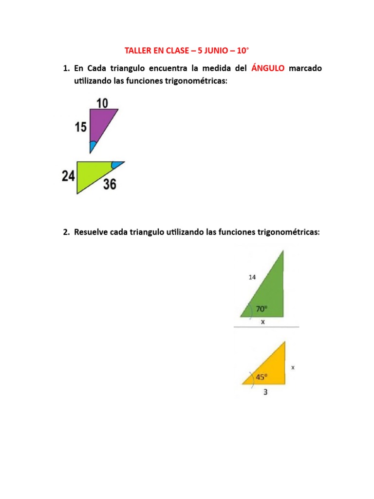 en Cada Triangulo Encuentra La Medida Del Marcado Utilizando Las ...