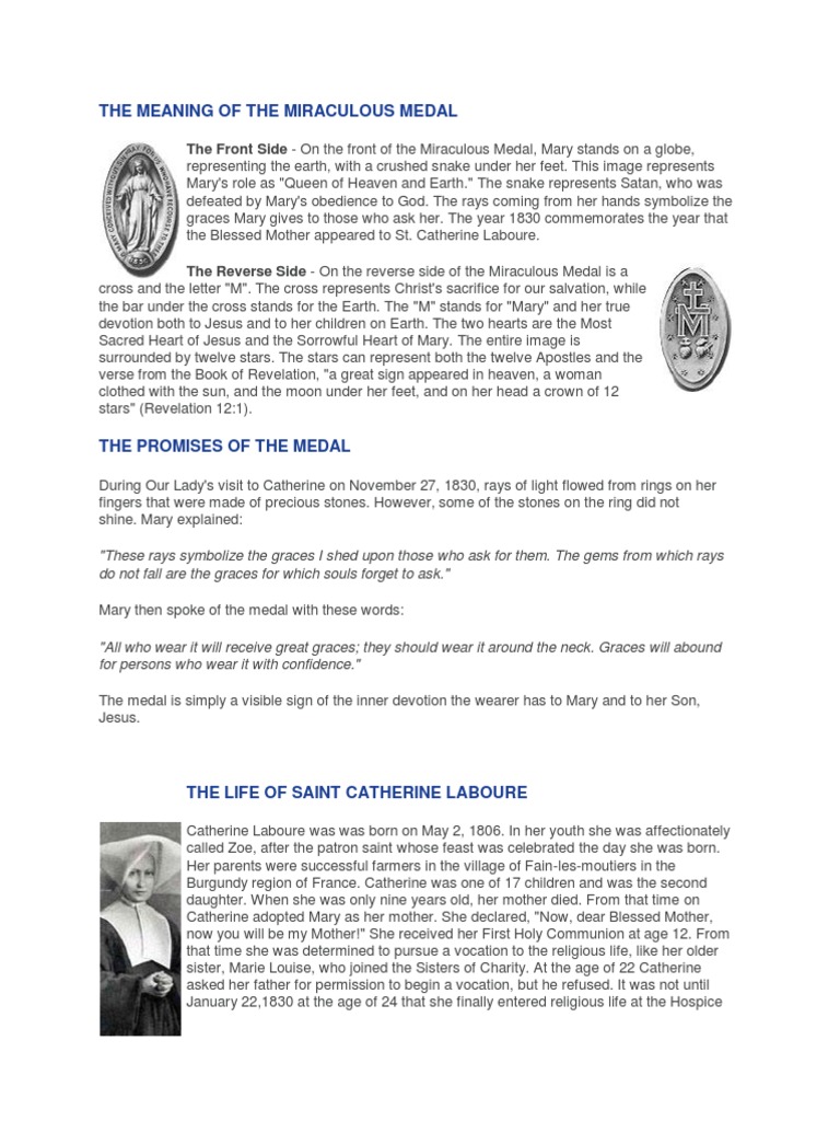The Meaning of The Miraculous Medal | PDF | Mary, Mother Of Jesus ...