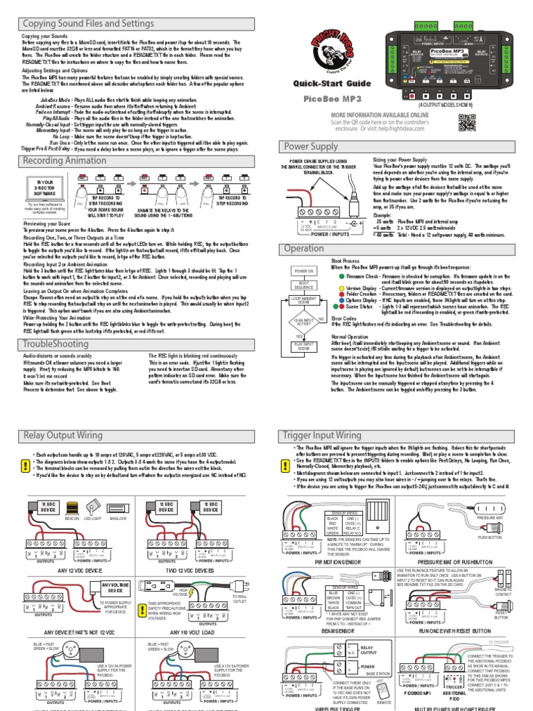 PicoBoo MP3 Quick Start v15X | PDF | Loudspeaker | Amplifier