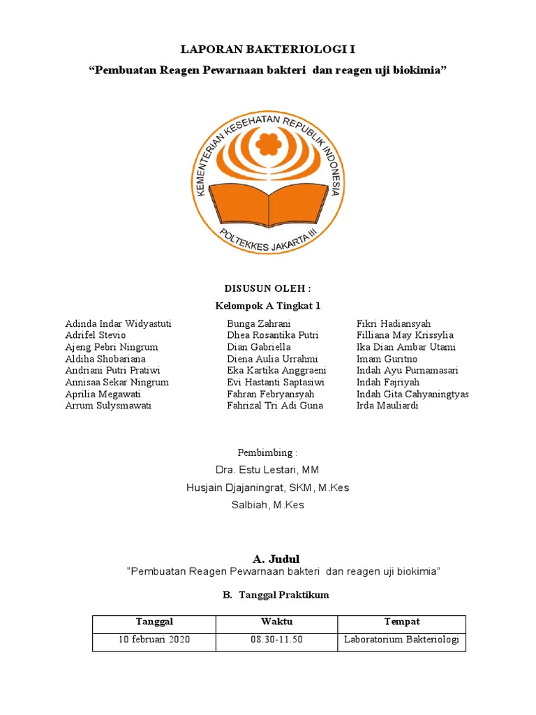 Pembuatan Reagen Pewarnaan Bakteri Dan Reagen Uji Biokimia | PDF