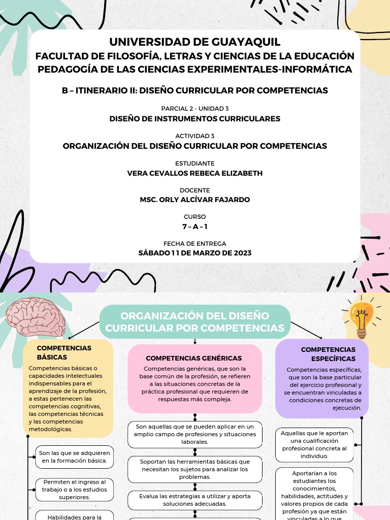 Mapa Mental - Organización Del Diseño Curricular Por Competencias | PDF