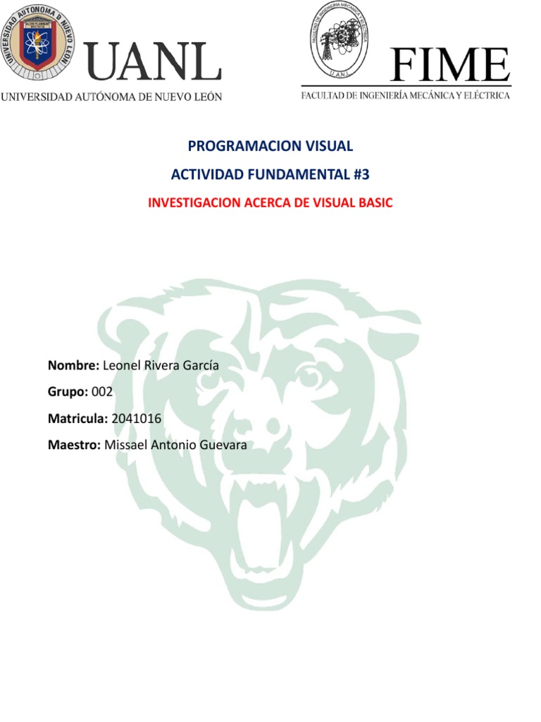 A3. Investigacion - Leonel Rivera García - Program - Visual | PDF ...