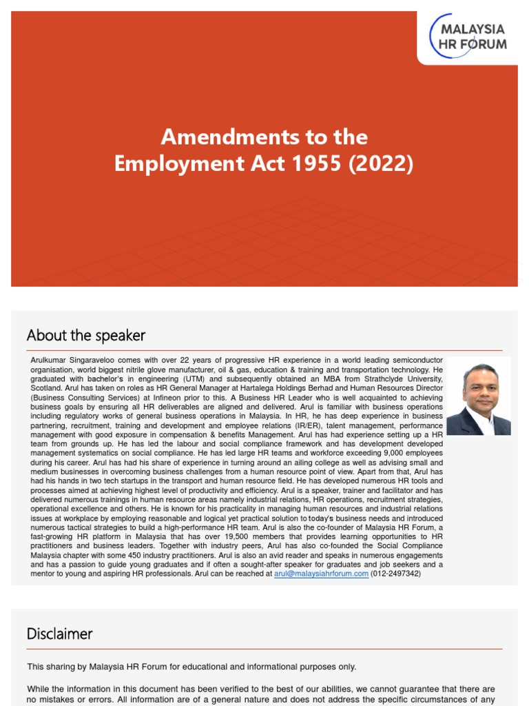 Amendments To The EA 1955 | PDF
