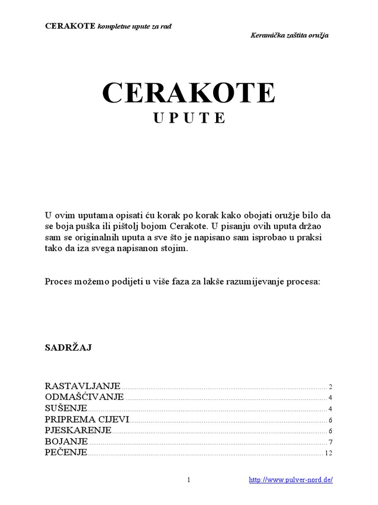 CERAKOTE Kompletne Upute | PDF