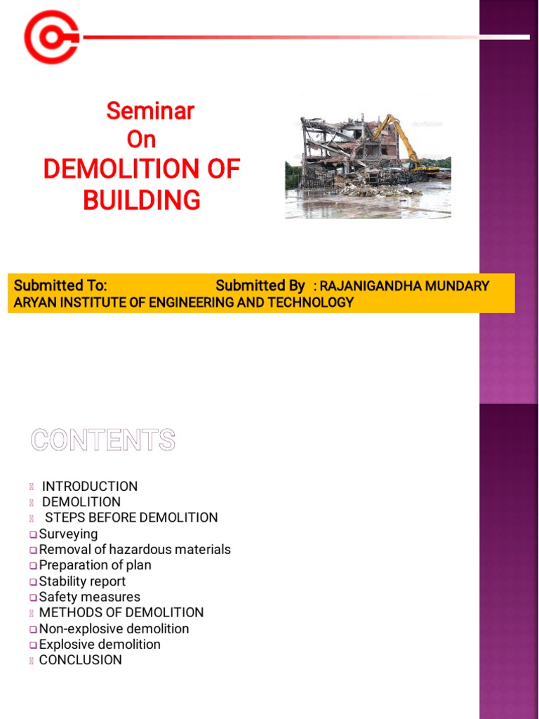 Civil Demolition of Building | PDF | Demolition | Physical Sciences