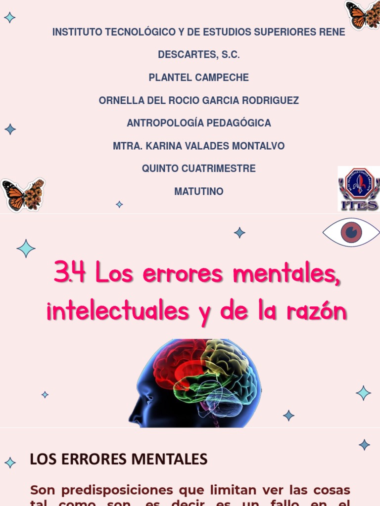 3.4 Los Errores Mentales, Intelectuales y de La Razón | PDF | Mente ...