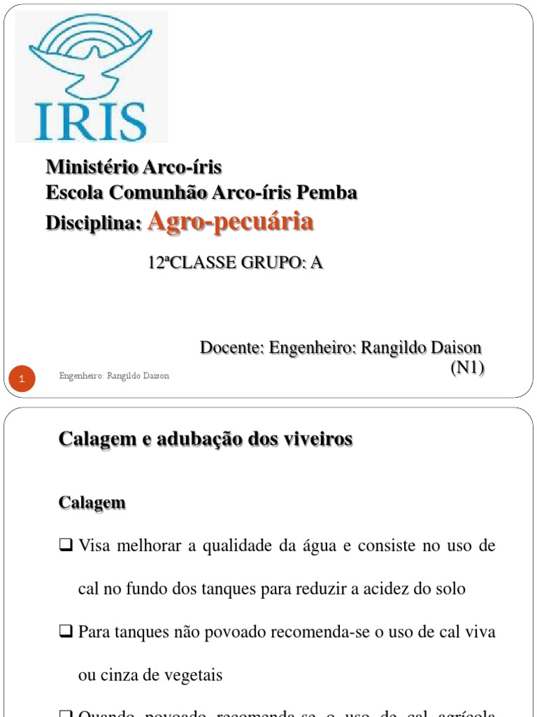 Aula 3. Calagem e Adubacao Dos Viveiros | PDF | Fertilizante | Agricultura