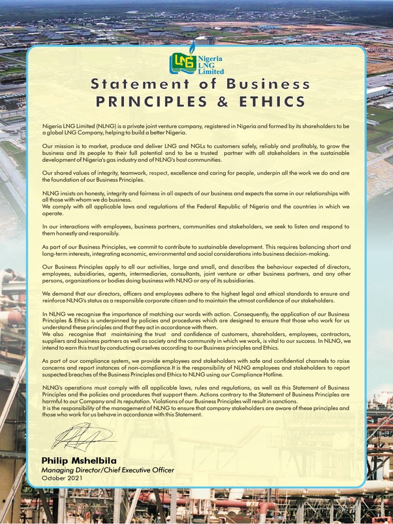 NLNGs' Statement_of_Business_Principles | PDF