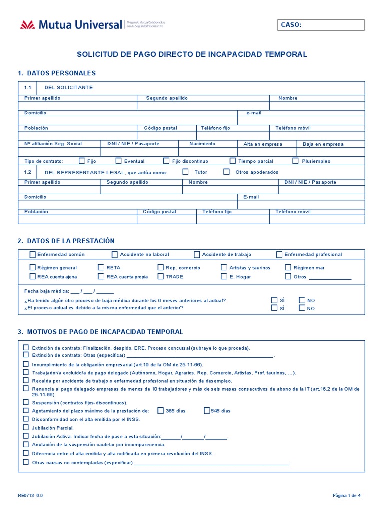 Solicitud Incapacidad Temporal | PDF