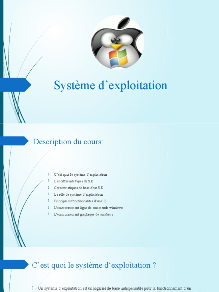Système D'exploitation | PDF | Système d'exploitation | Microsoft Windows