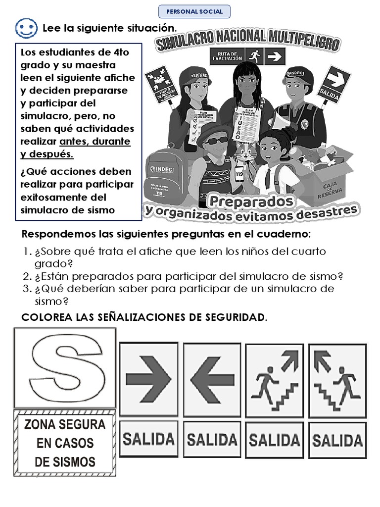 03 FICHA PS. Participamos en El Simulacro de Sismo 31 | PDF