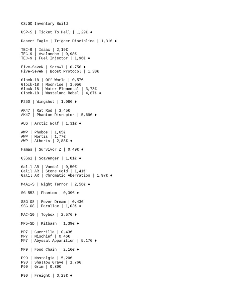 Csgo Inventory Build | PDF