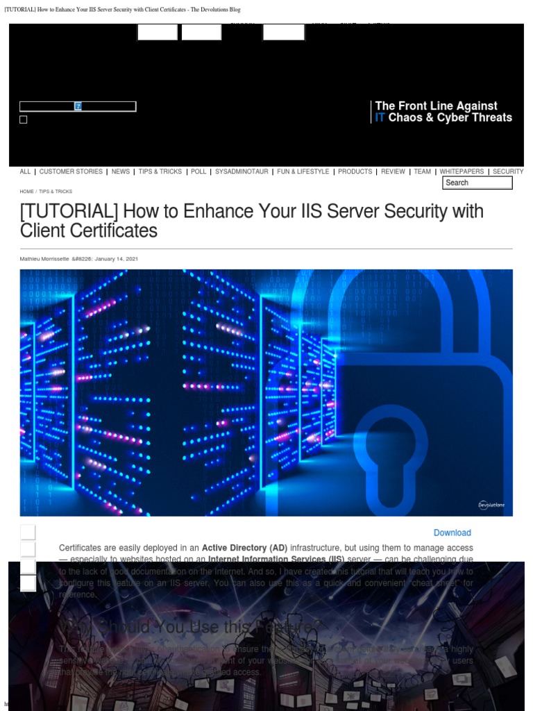 Tutorial How To Enhance Your Iis Server Security With Client