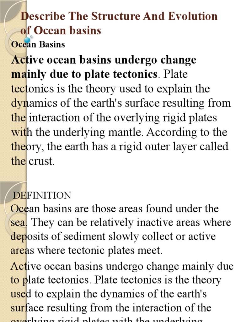 Describe The Structure and Evolution of Ocean Basins | PDF | Plate ...