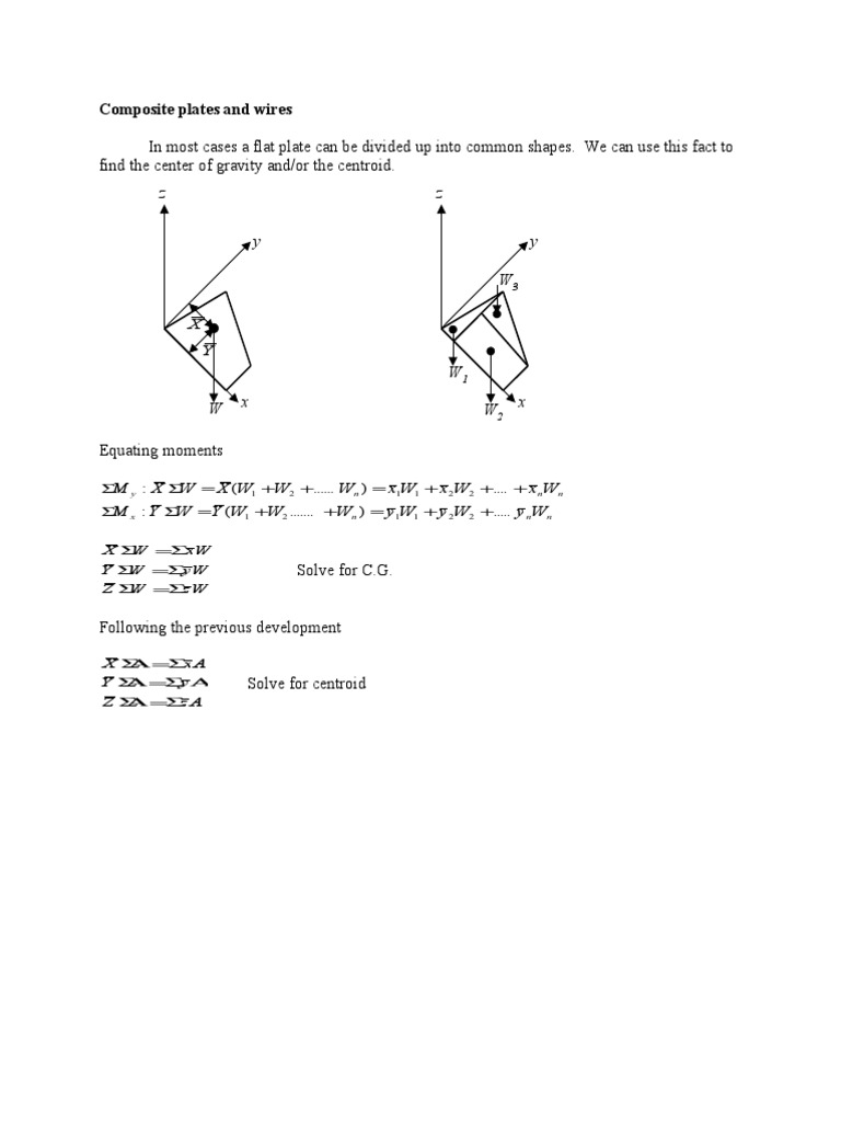 Centroid and C.G. Calculations Guide | PDF
