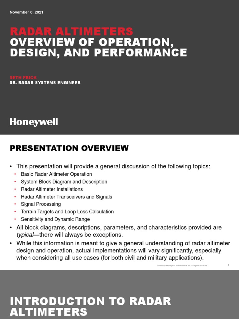 Radar Altimeter Overview of Design and Performance | PDF