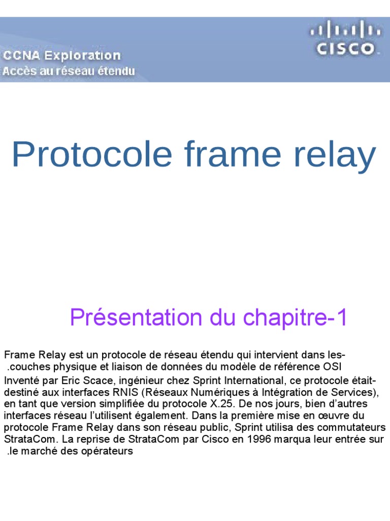 Introduction au protocole Frame Relay | PDF