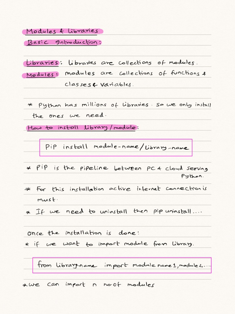 Python Basic Modules And Libraries Pdf Library Computing Modular Programming