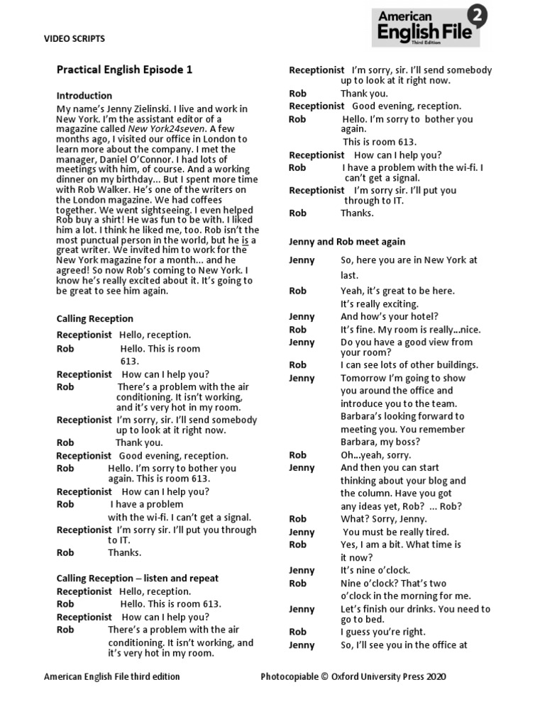 AEF3e Level 2 Video Script | PDF