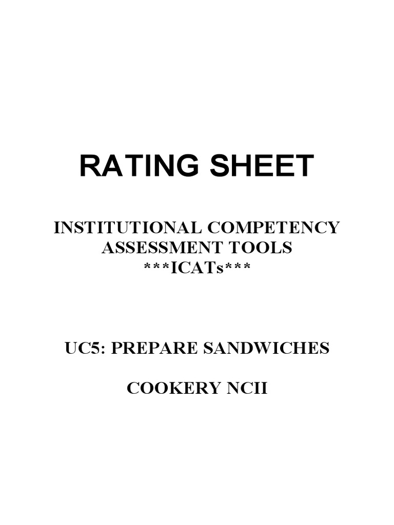 Assessment Tools Cookery NC2 | PDF