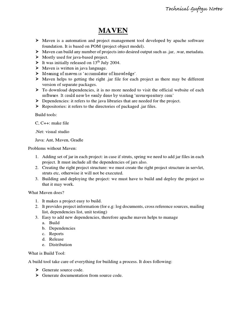 MAVEN Technical Guftgu | PDF | Computing | Software Engineering