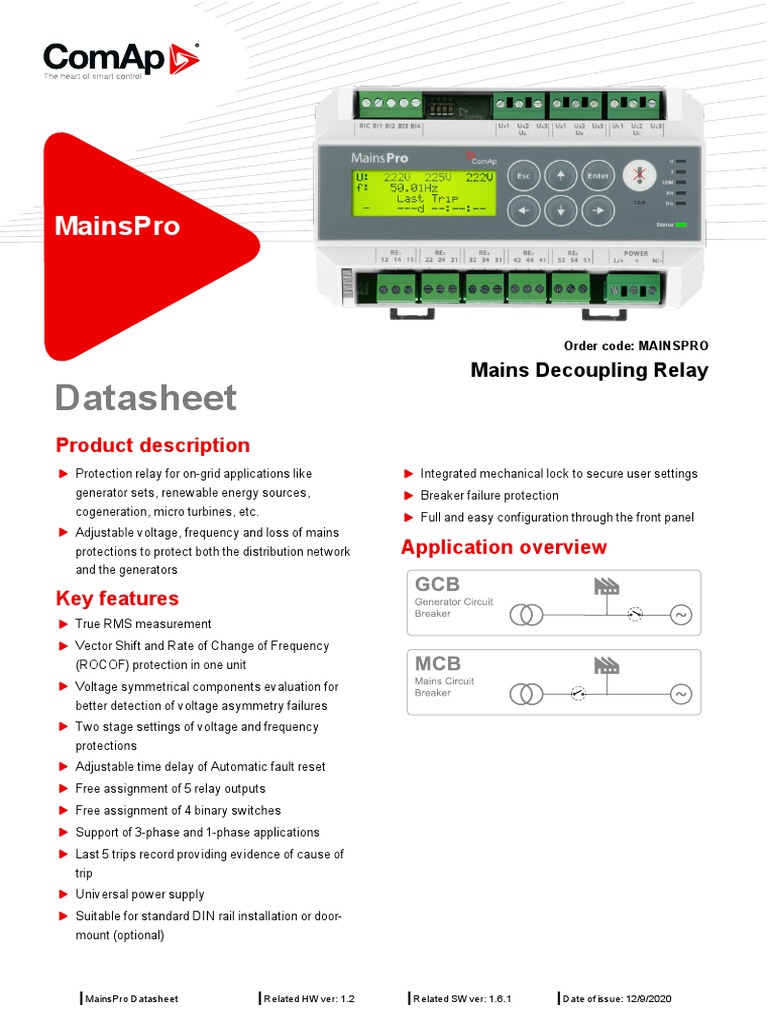 Mainspro Datasheet | PDF | Relay | Power Supply