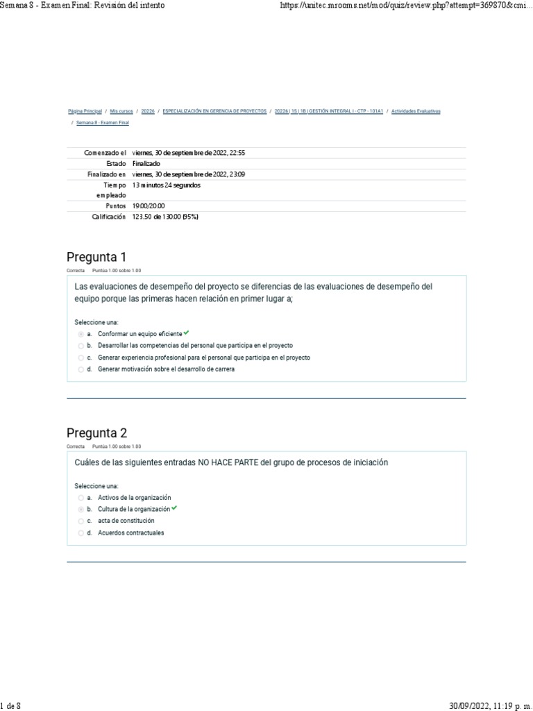 Semana 8 - Examen Final Revisión Del Intento2 | PDF