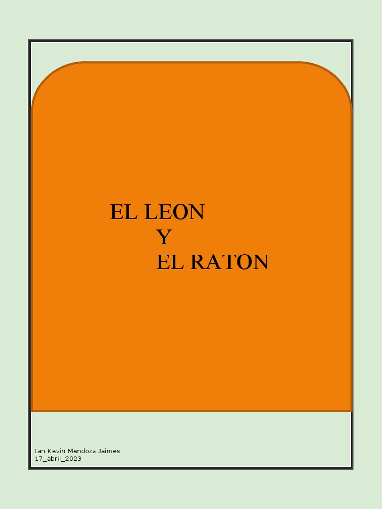 Fábula: El León y el Ratón | PDF | Hogar, jardinería y bricolaje
