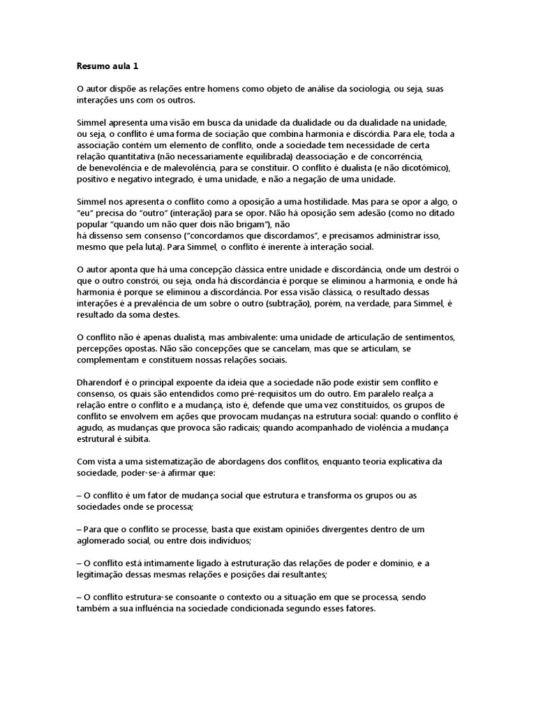 Resumo AP1 Conflitos | PDF