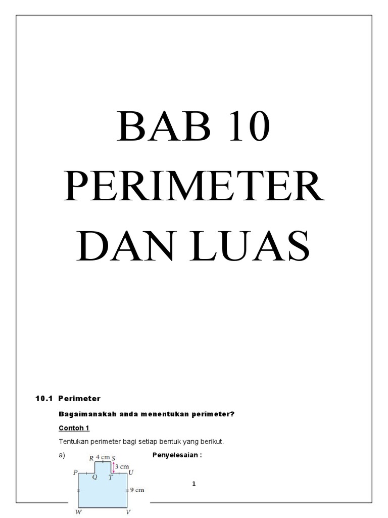 Bab 10 Perimeter Dan Luas | PDF