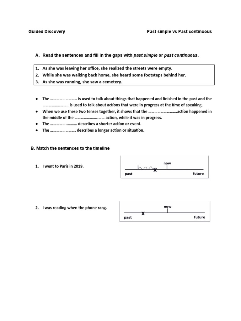 Guided Discovery- past simple and past continuous | PDF