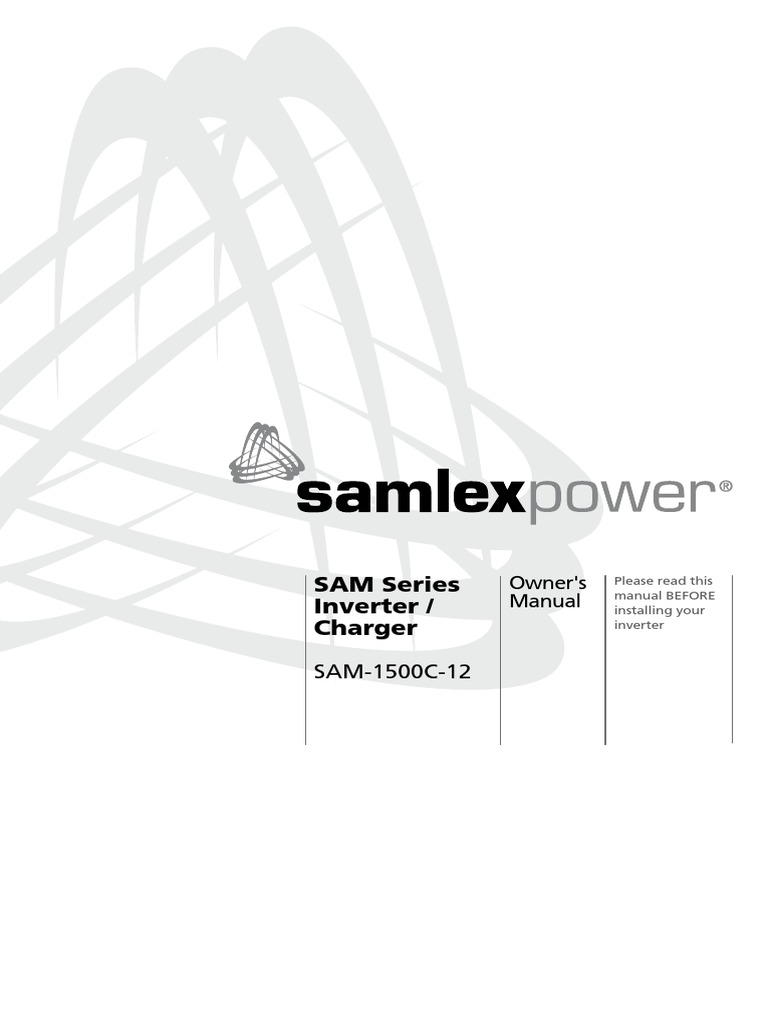 SAM-1500C-12 Inverter/Charger Manual | PDF