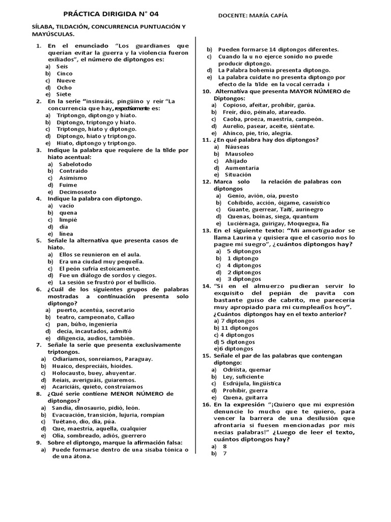 Práctica Dirigida #4 . | PDF