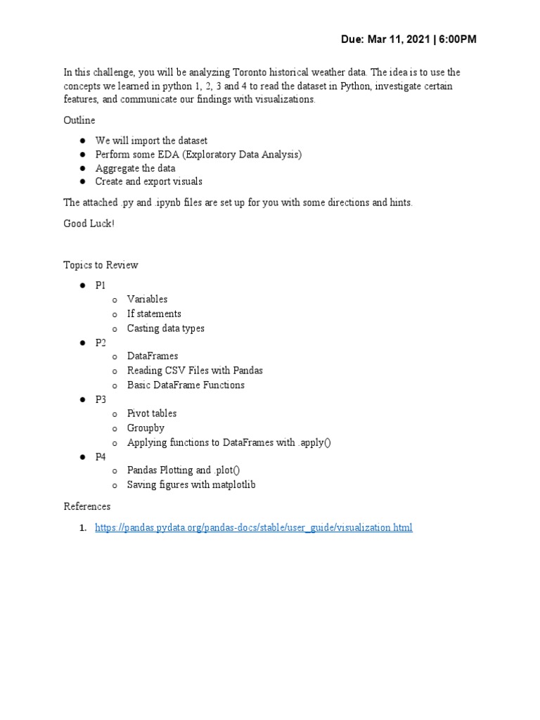 Challenge Outline | PDF