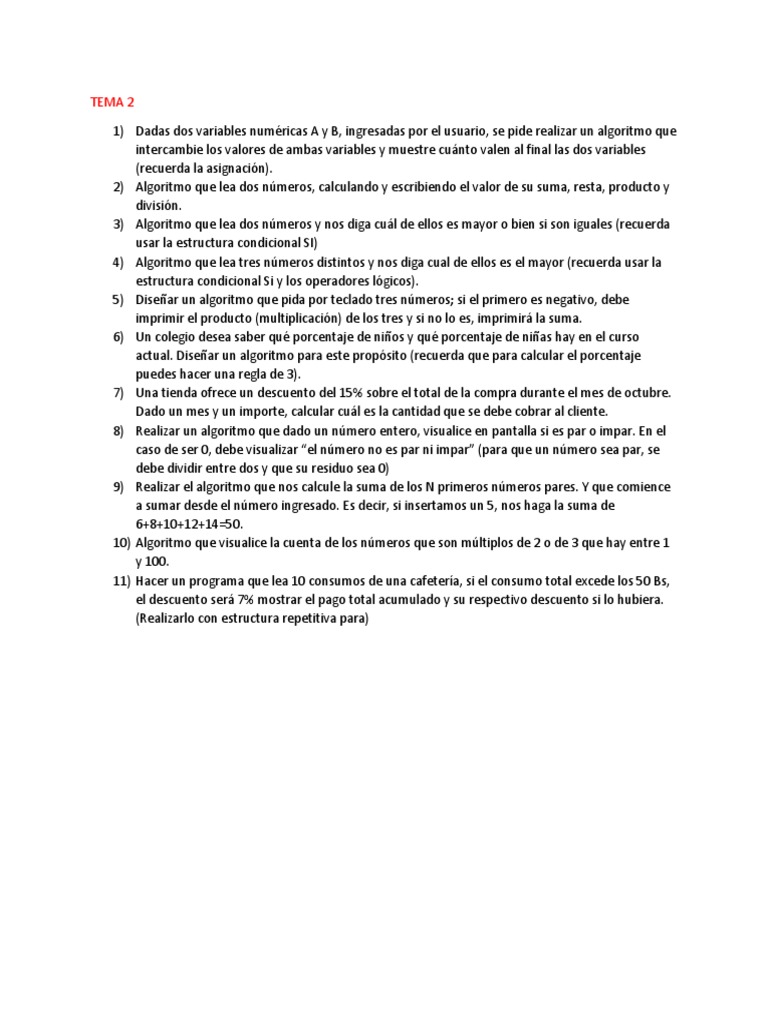 Ejercicios de Pseint | PDF | Algoritmos | Número primo