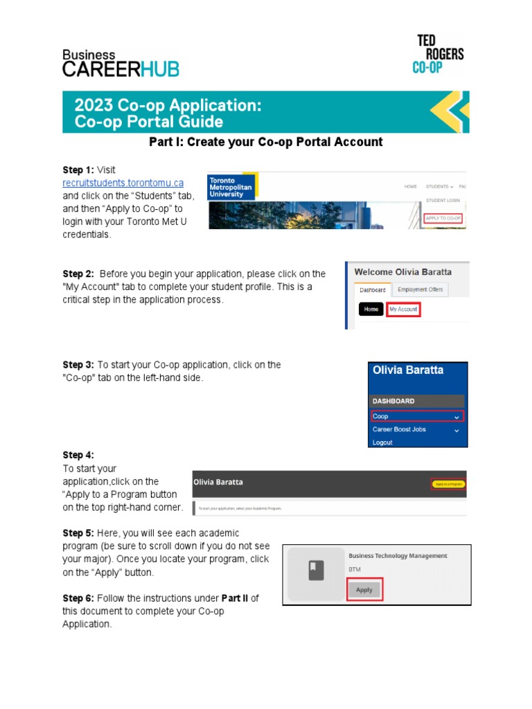 Co-op Application Guide for Students | PDF
