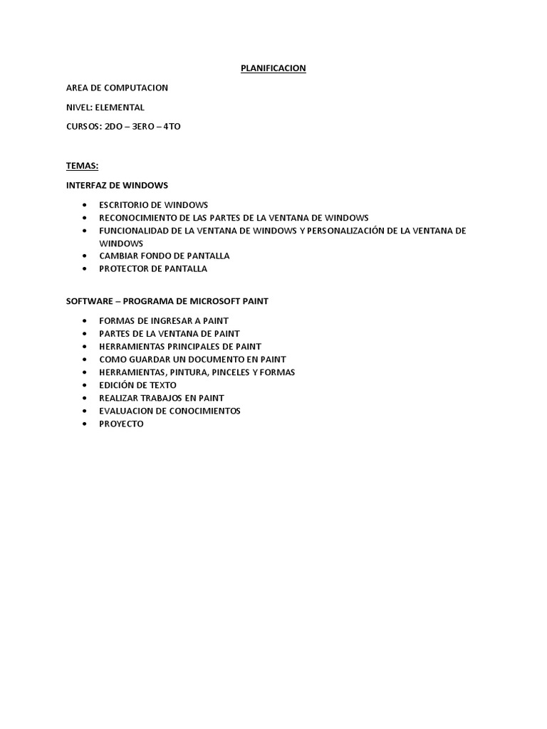Planificacion Computacion Elemental Pdf