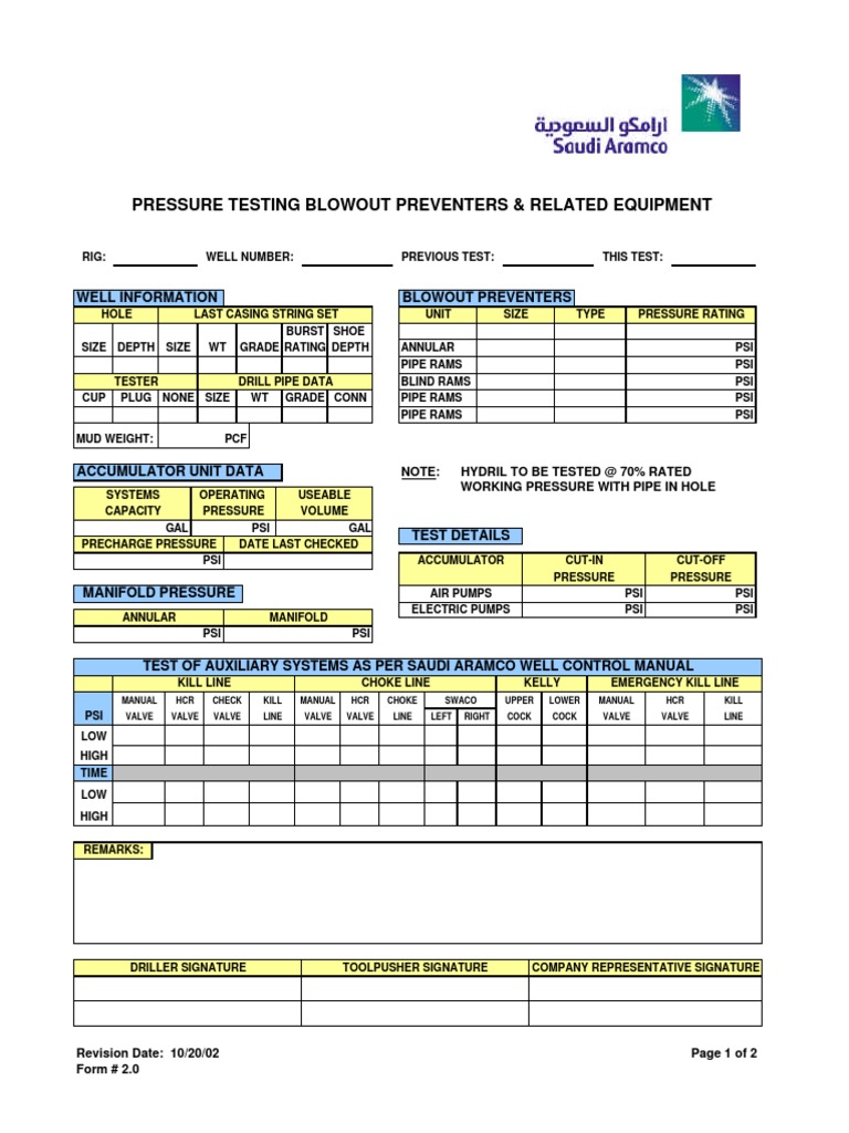 BOP Testing and H2S SBR Specifications | PDF | Oil Well | Gas Technologies