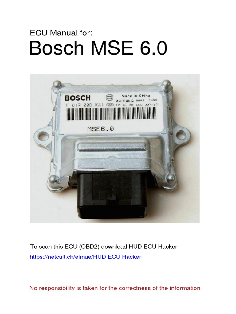 Conexiones y diagnóstico Bosch MSE 6.0 | PDF