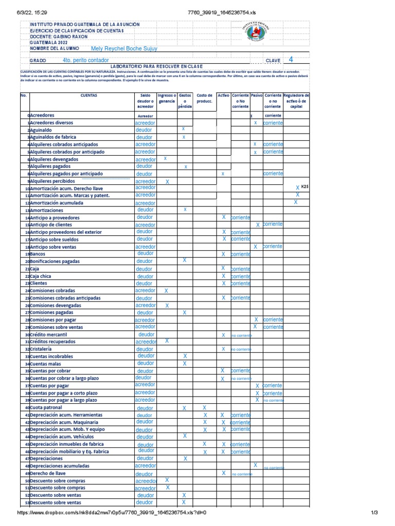 Clasificacion de Cuentas | PDF