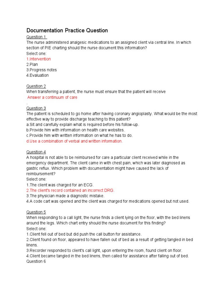 Clinical Nursing Skill's Questions | PDF